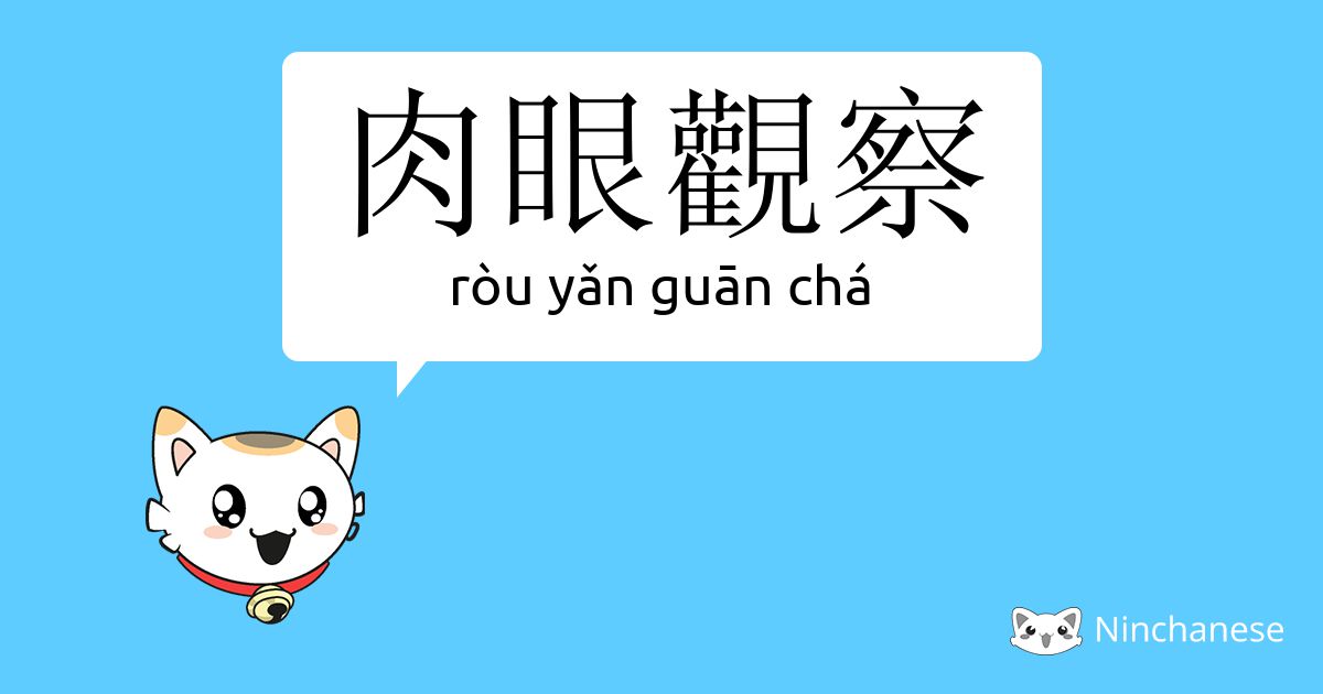 肉眼观察 - ròu yǎn guān chá - Chinese character definition, English meaning ...